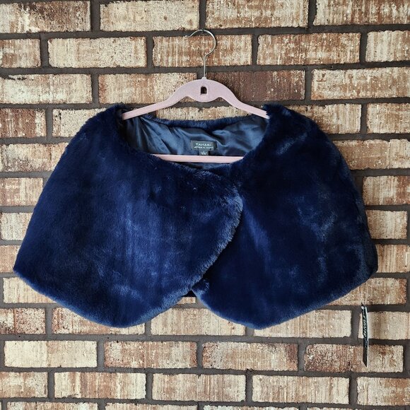 Tahari Arthur S Levine | Jackets & Coats | Tahari Navy Blue Plush Teddy ...